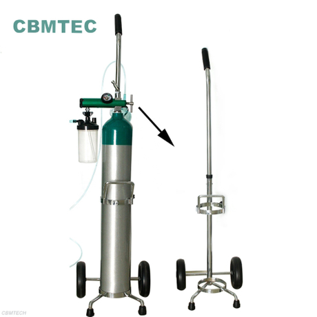 Portable Chromed Cylinder Cart for Double Cylinders from CBM Technologies